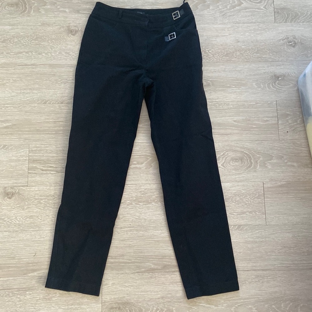 Chanel Vintage Black Denim Pants Logo Buckle Jeans - Gem